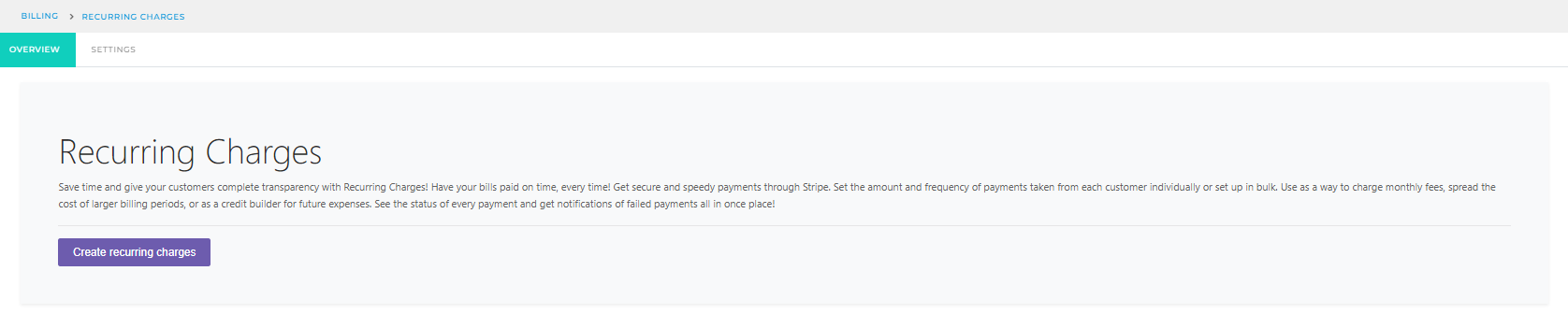 How to create recurring charges